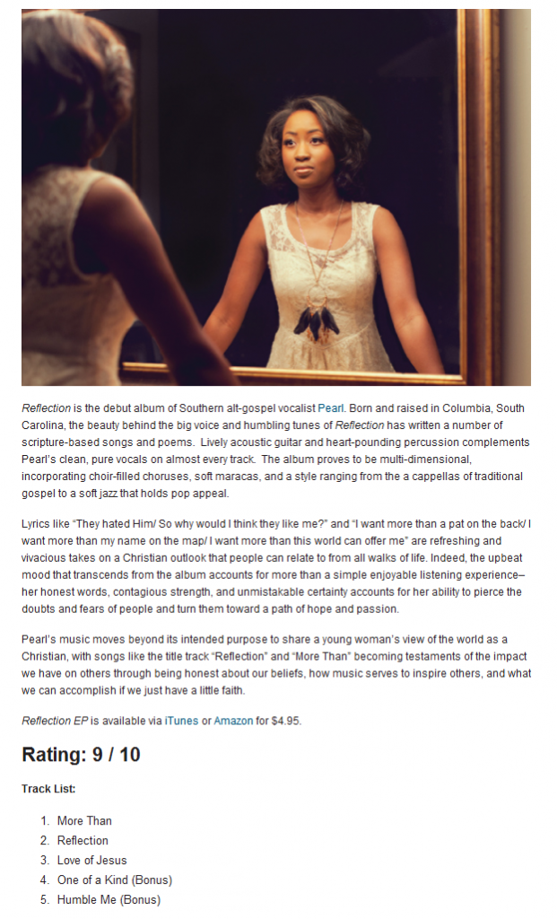 Album Review: Pearl – Reflection – Candace Butler