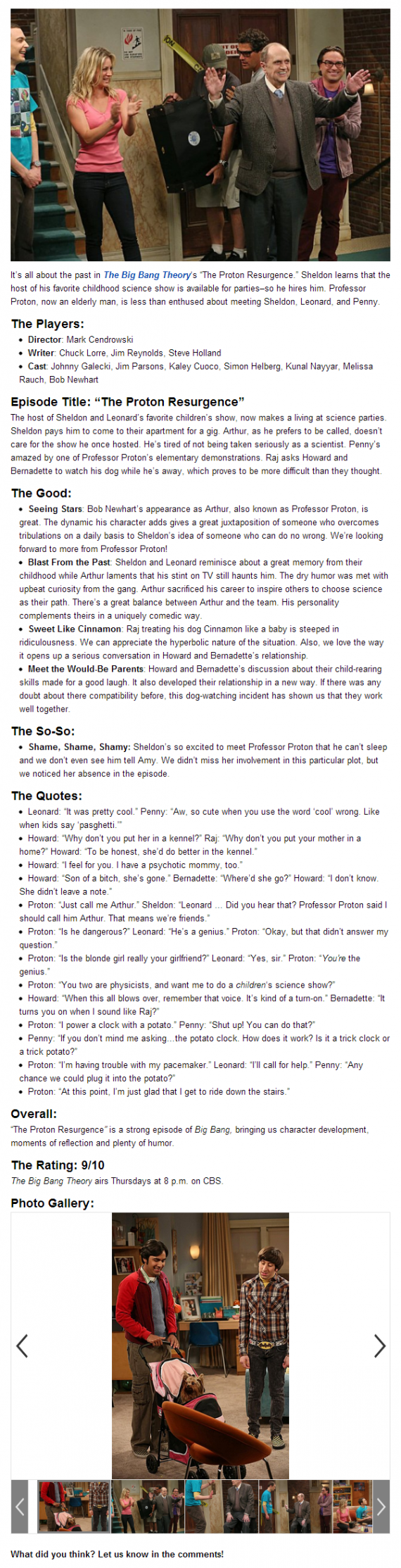 TV Review: Big Bang Theory: The Proton Resurgence (6.22) – Candace Butler